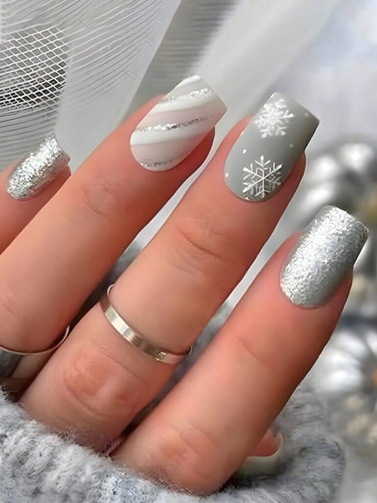 121 Stunning Snowflake Nails: Easy, Acrylic, And Perfect For Winter ...