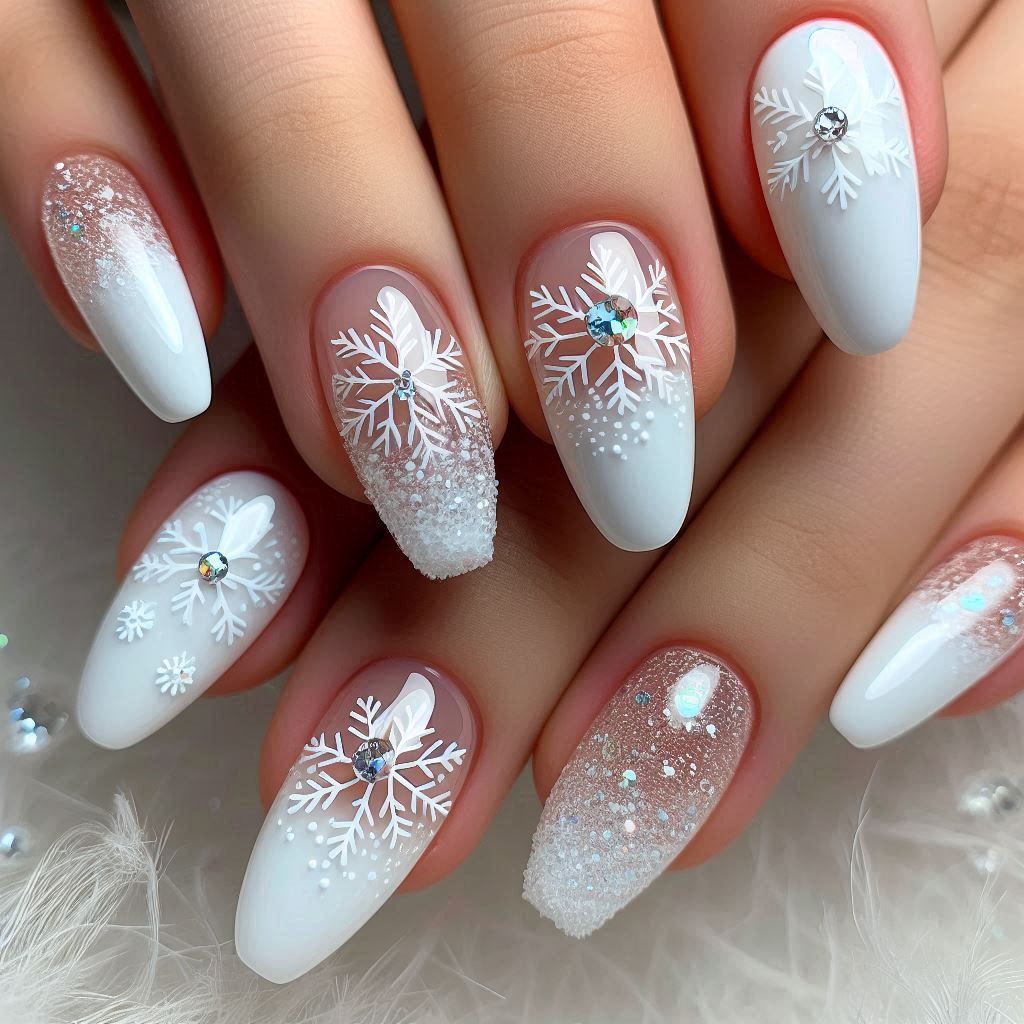 121 Stunning Snowflake Nails: Easy, Acrylic, And Perfect For Winter ...