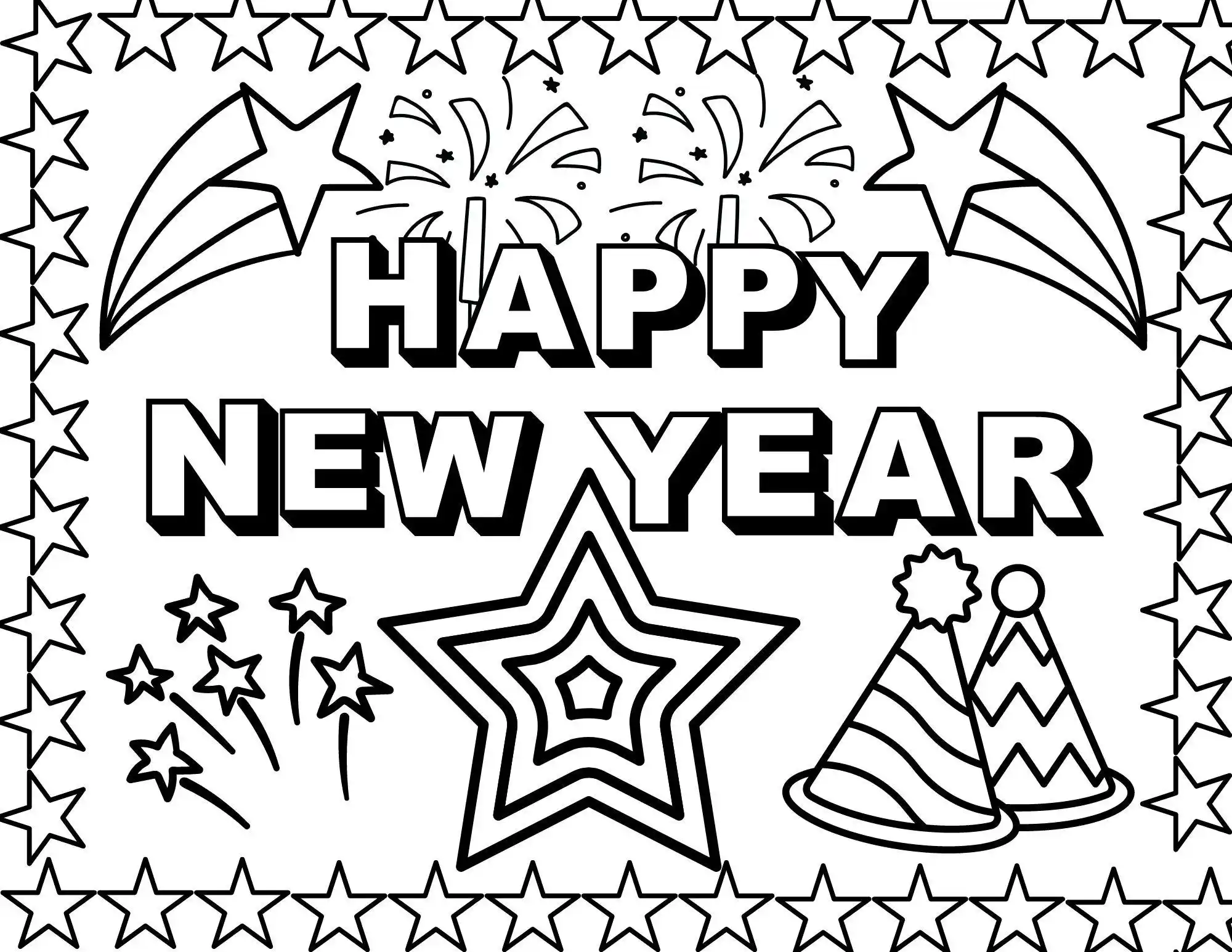80 Free New Year Coloring Pages For 2026 – Fun For Kids, Adults ...